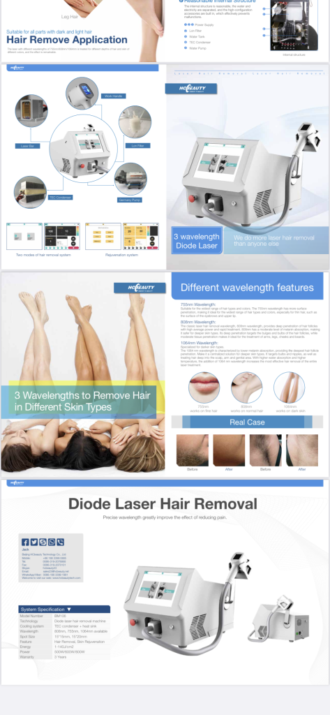Professional Tri-Waves Diode Laser System Hair Removal & Skin ...